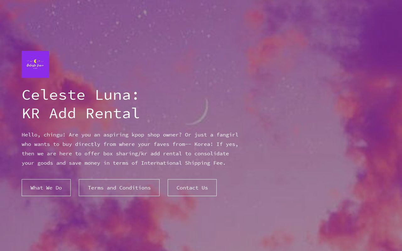 Celeste Luna: KR ADD Rental